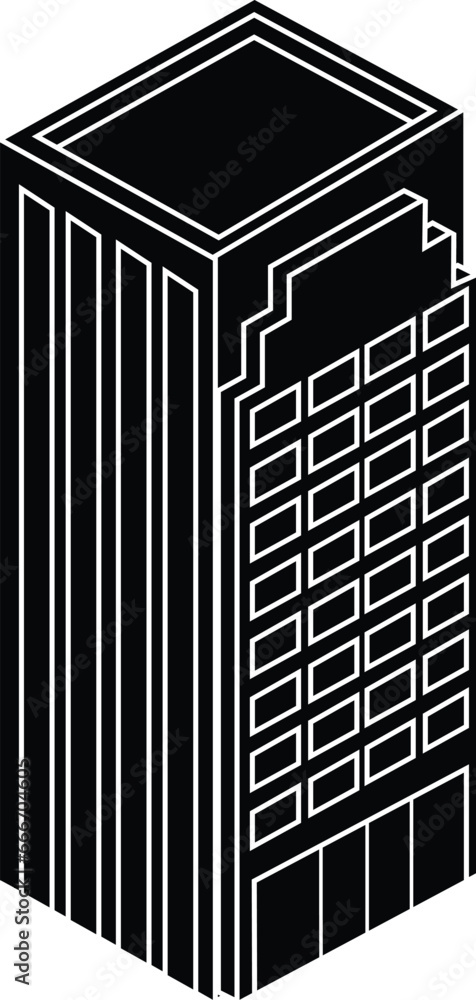 Cartoon Black and White Isolated Illustration Vector Of A Skyscraper ...