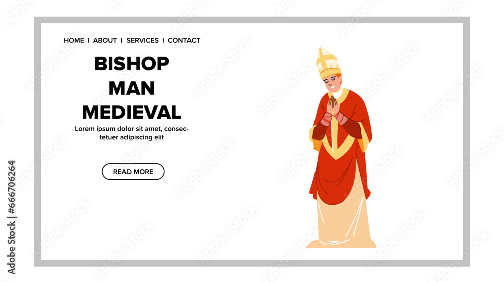 Photo & Art Print historic bishop man medieval vector, sevector