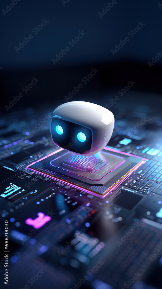 Digital representation of AI Artificial intelligence chat bot connected ...