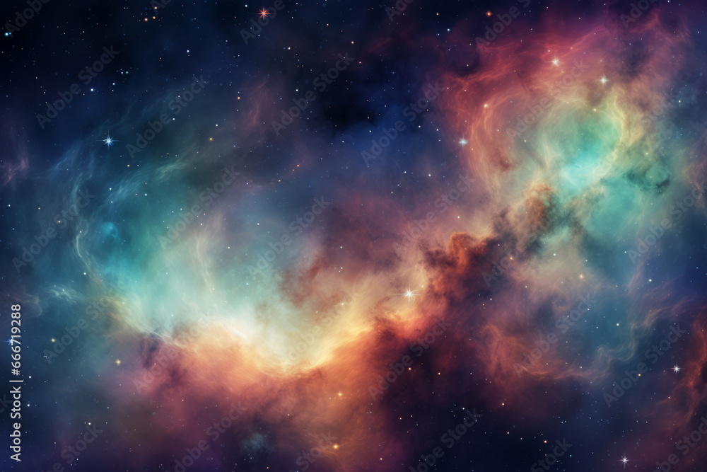 Celestial background in mesmerizing colors and patterns of a nebula in ...