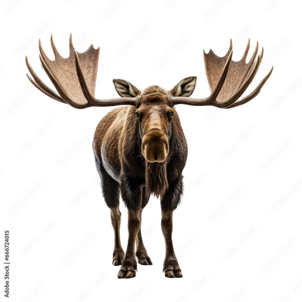 a bull moose front view as an isolated and transparent PNG in a Nature ...