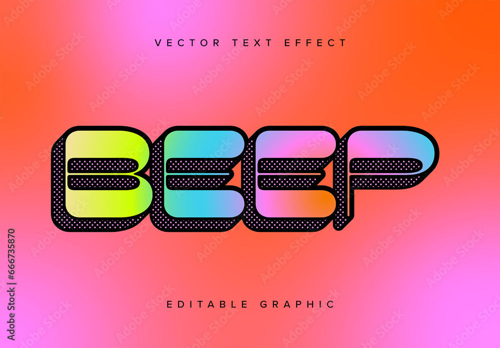 Bold & Colourful Text Effect Mockup Stock Template | Adobe Stock