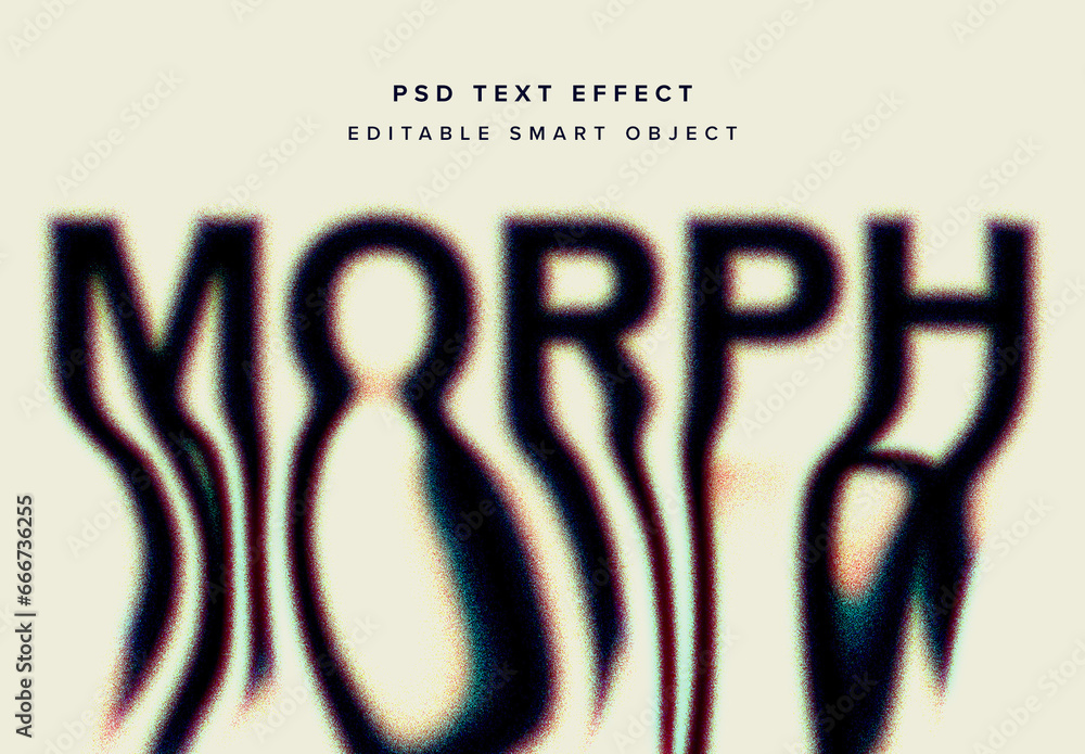 Hazy Melting Text Effect Mockup Stock Template | Adobe Stock