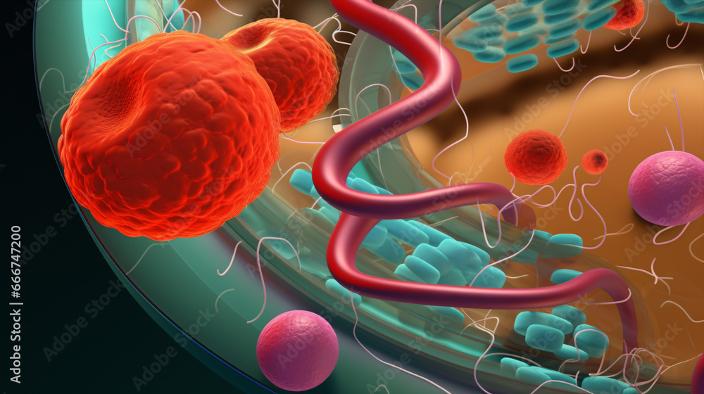 Delve into the world of eukaryotic cells with this 3D depiction ...