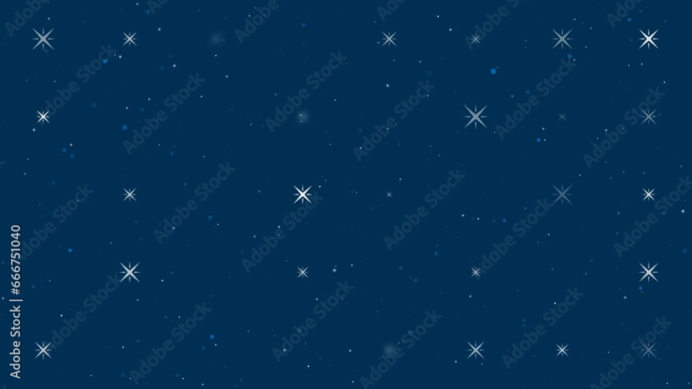 Template animation of evenly spaced star symbols of different sizes and ...