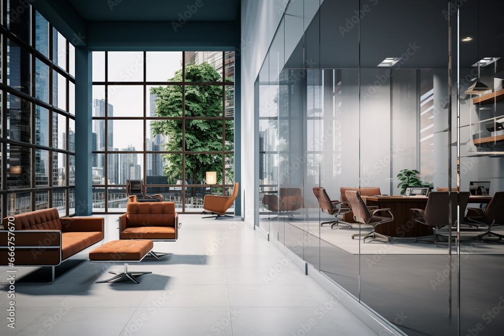 Office interior background. Empty workplace mock up. Stock Photo ...