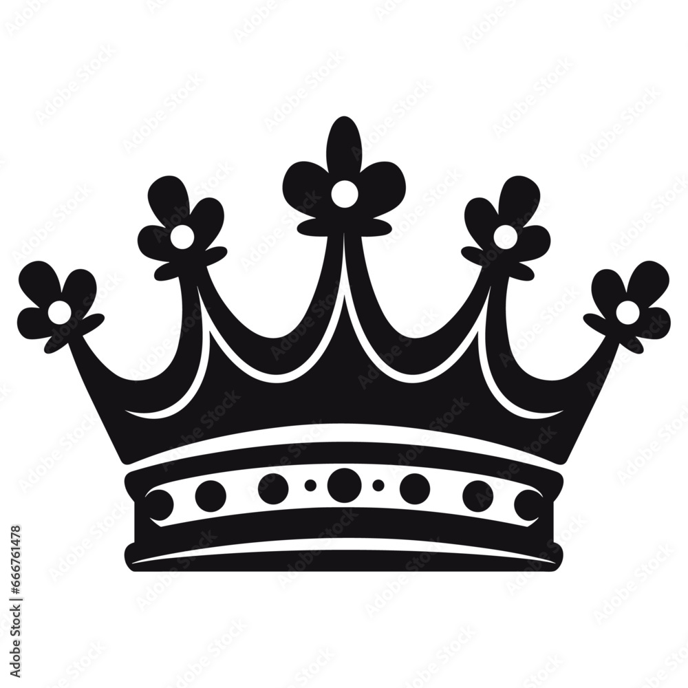 simple king crown clipart vinyl decal, in style of simple tattoo line ...