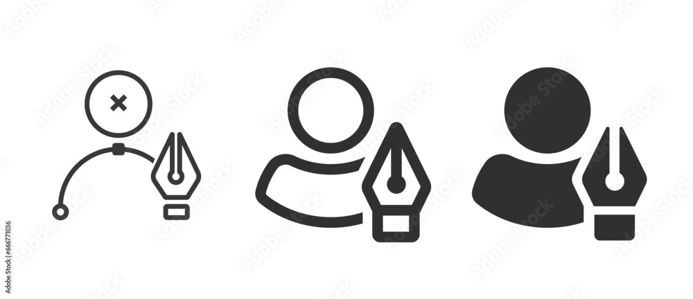 Graphic designer artist person icon vector set, creative people as ...