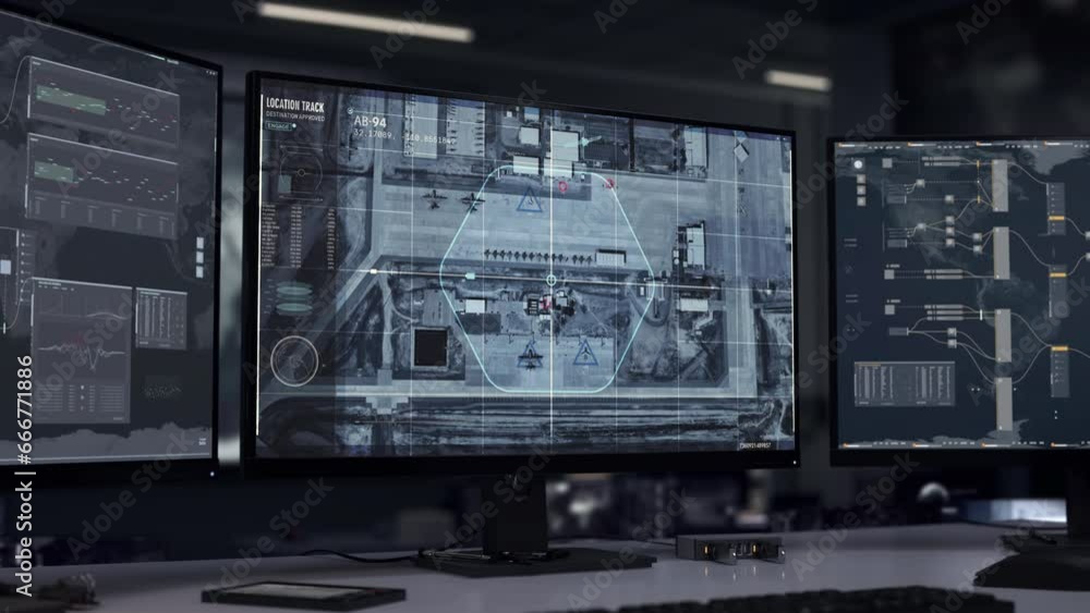 Scanner looking for rival military force base position in the city ...