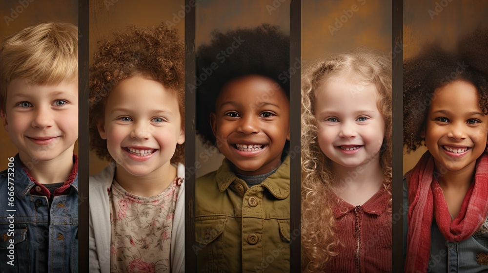 children from around the world, showcasing their confident smiles ...