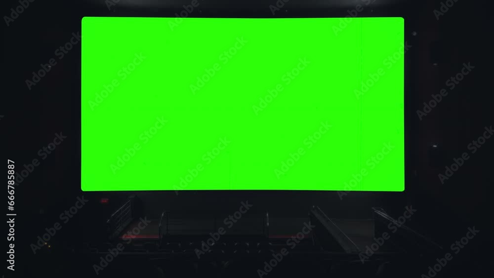 Cinema Green Screen Projection Film Texture Zoom In Empty Theater ...
