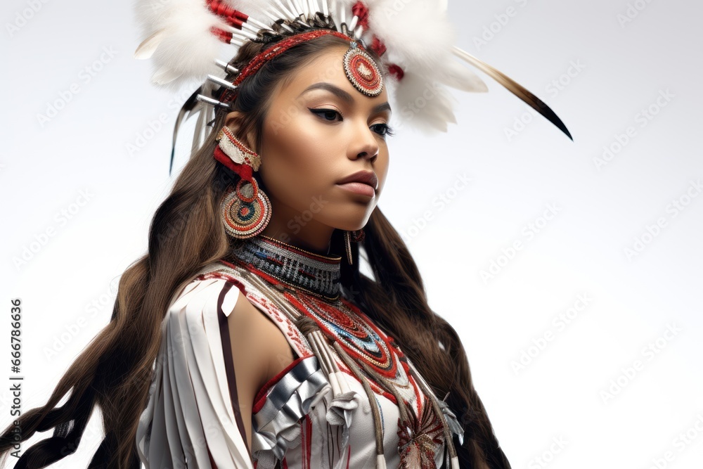 Apache tribe woman. Beautiful young Native American woman in ...