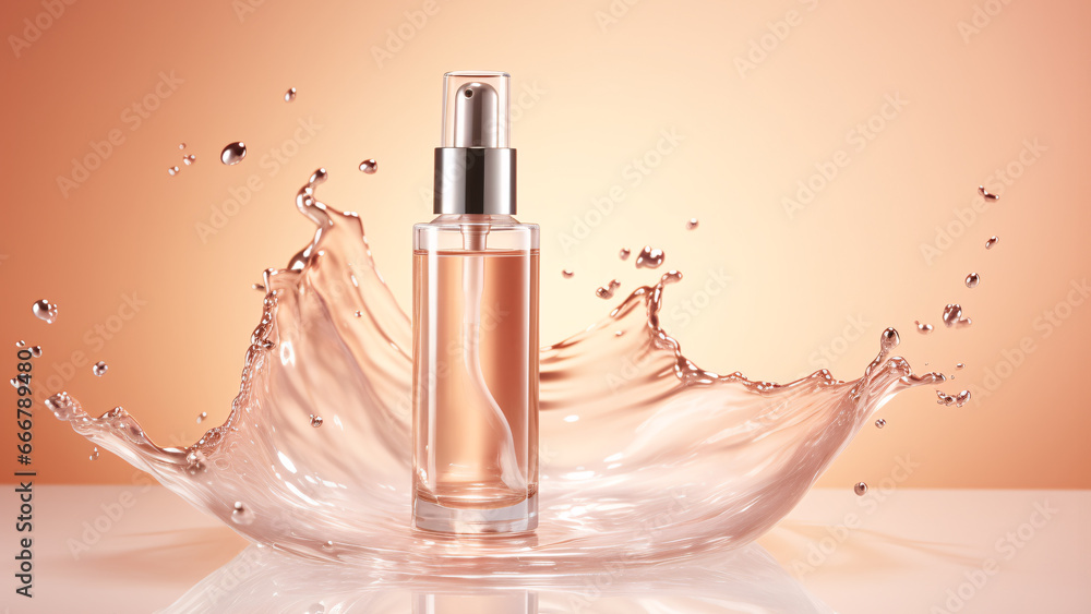 dropper bottle of collagen hydration moisturizer. face skincare luxury ...