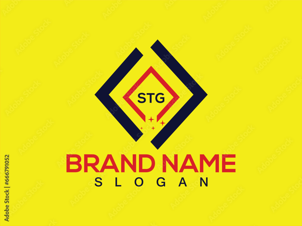 Stg Initial Monogram Logo Vector Square Letter Template Design For Your Business Stock Vector