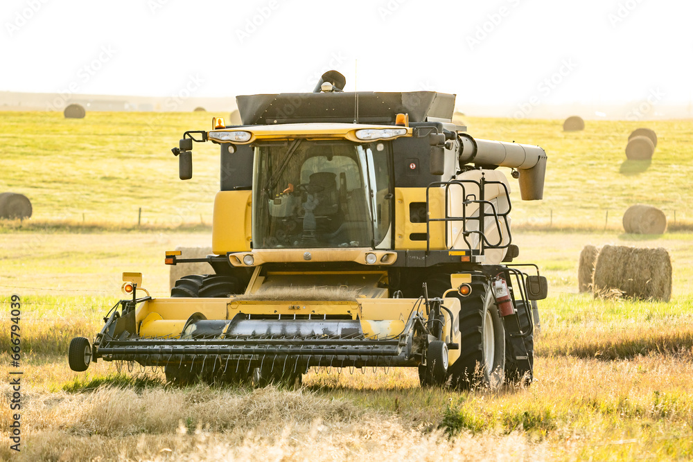 Rocky View County Alberta Canada, October 5 2023: Sunset New Holland ...
