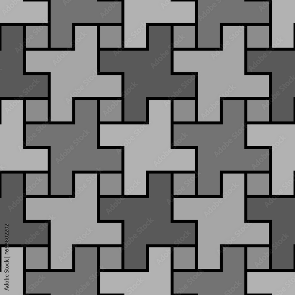 Blocks wallpaper. Repeated grey figures abstract on black background ...