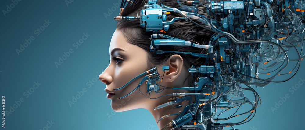 Human digitization. Artificial intelligence - AI and technology concept ...