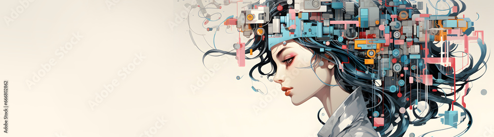 Human digitization. Artificial intelligence - AI and technology concept ...