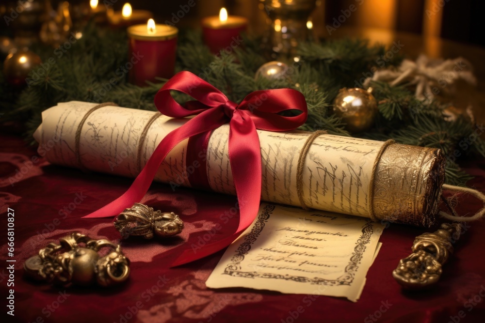 An elaborate Christmas wish list, written in impeccable script on a ...
