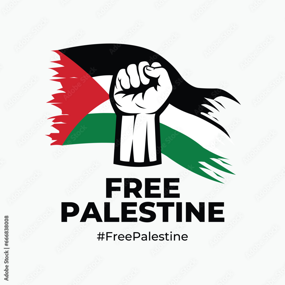 Free Palestine Movement Illustration Vector Isolated in White ...