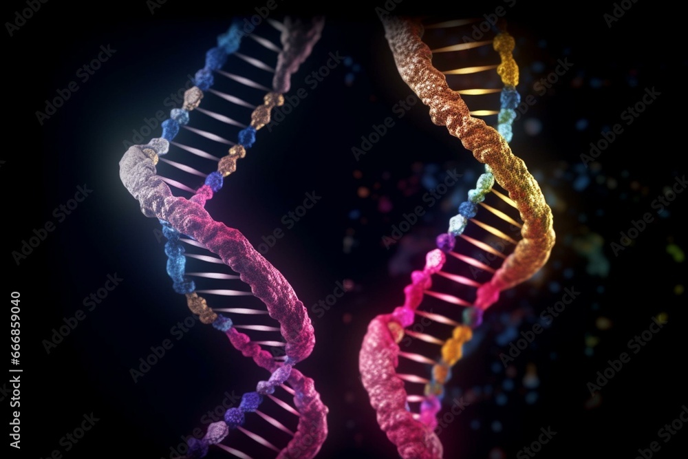 Creating a matching twin strand of DNA. Generative AI Stock ...