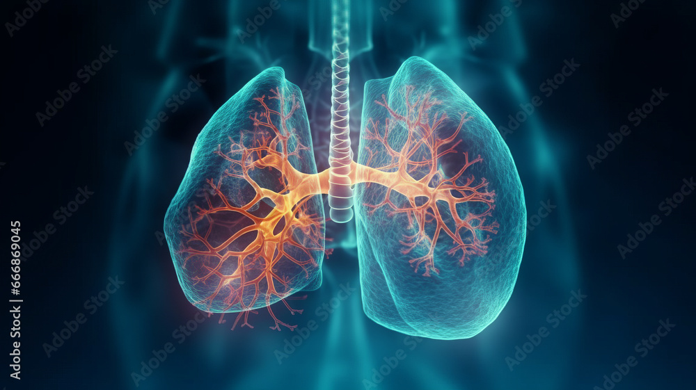 A male lung cancer biopsy respiratory system in x-ray. Stock ...