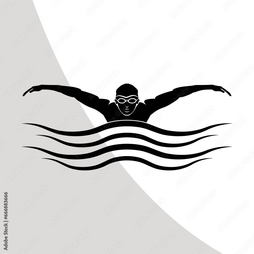 Vetor de Swimming Svg, Swimmer Monogram Silhouette, Swimmer Cut File ...
