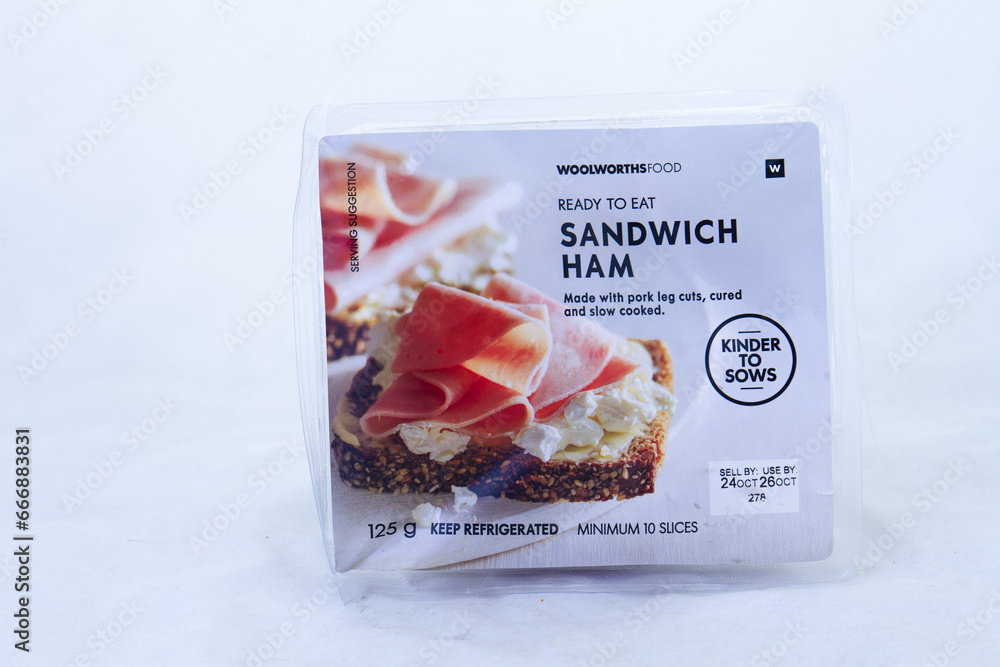 Johannesburg, South Africa - a packet of ready to eat sandwich ham from ...