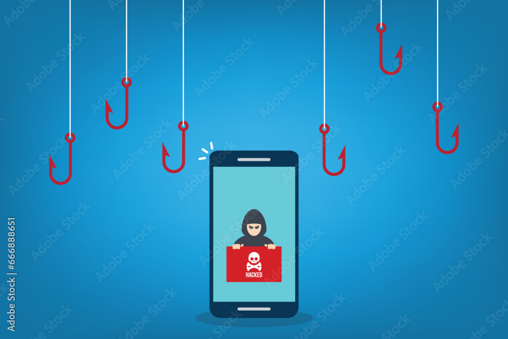 Hacker attack. Hackers and cybercriminals phishing, identity theft ...