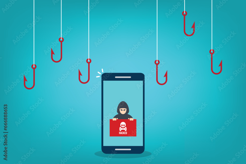 Hacker attack. Hackers and cybercriminals phishing, identity theft ...