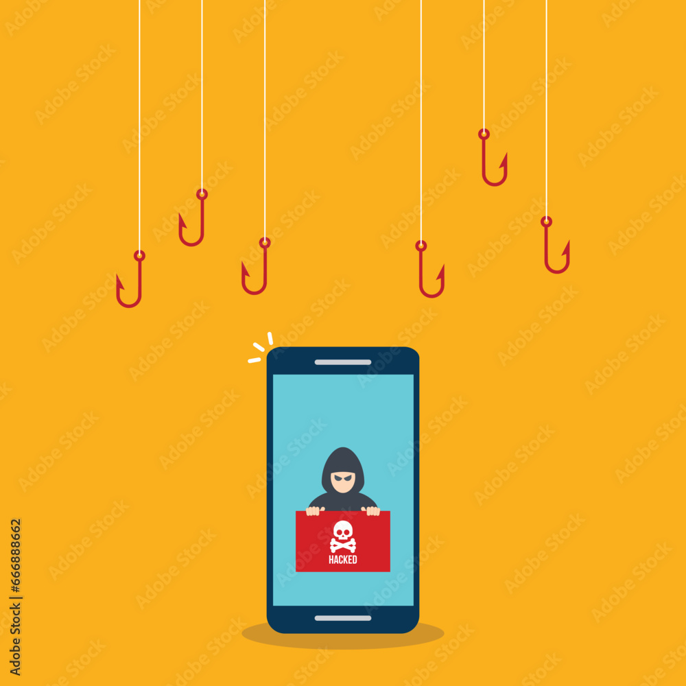 Hacker attack. Hackers and cybercriminals phishing, identity theft ...