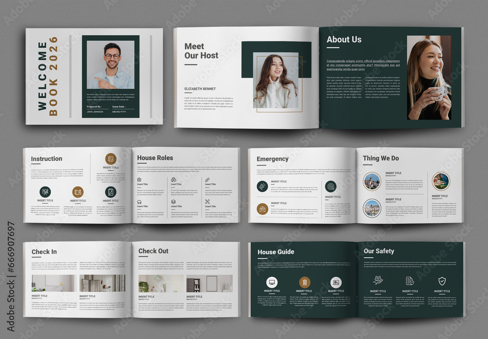 Welcome Book Brochure Design Layout Stock Template | Adobe Stock