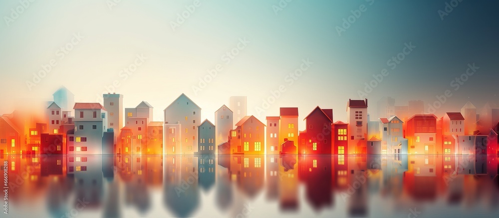 Distorted homes buildings apartments and out of focus bokeh for ...