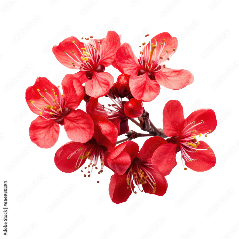 red cherry blossom isolated on transparent background,transparency ...