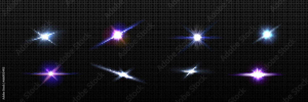 Light shine effects set isolated on transparent background. Vector ...