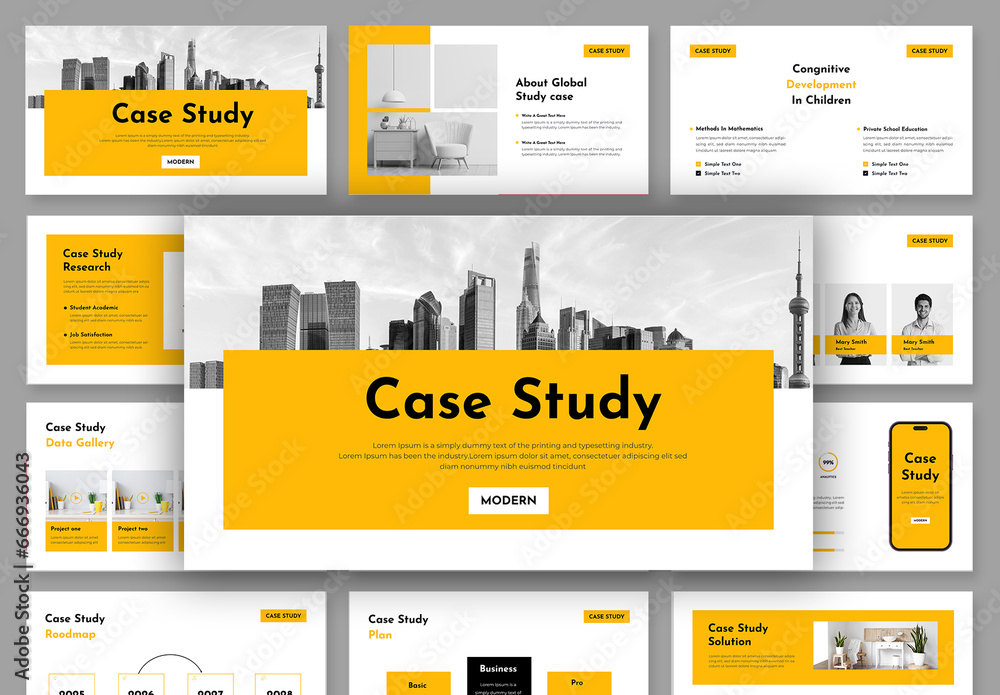 Business Case Study Presentation Design Layout Stock Template | Adobe Stock