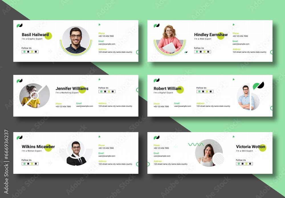 Creative Email Signature Stock Template | Adobe Stock