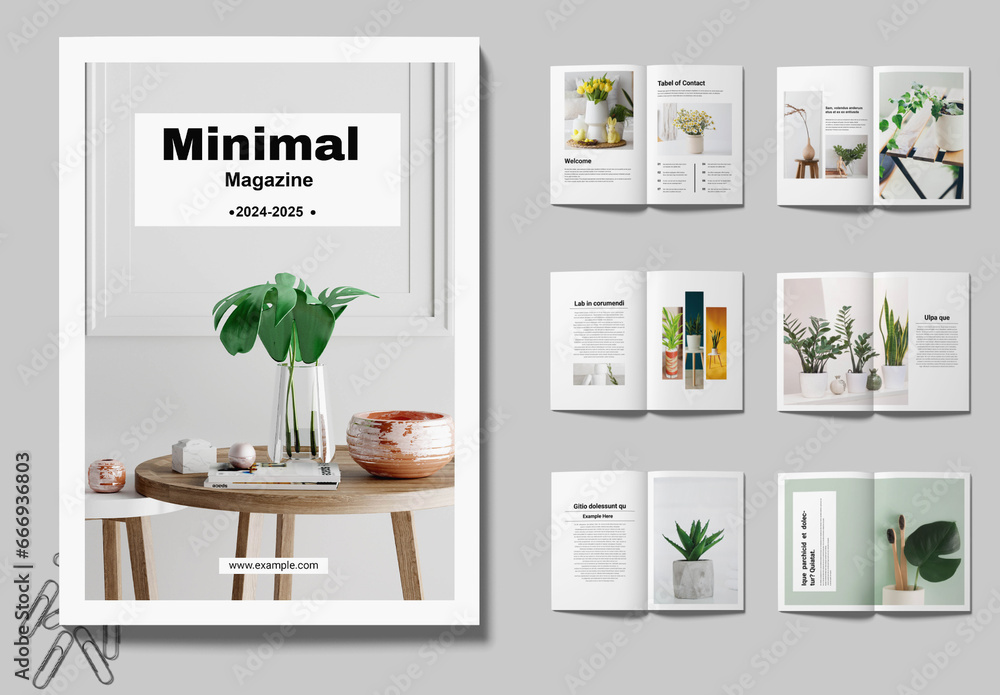 Minimal Magazine Layout Stock Template | Adobe Stock