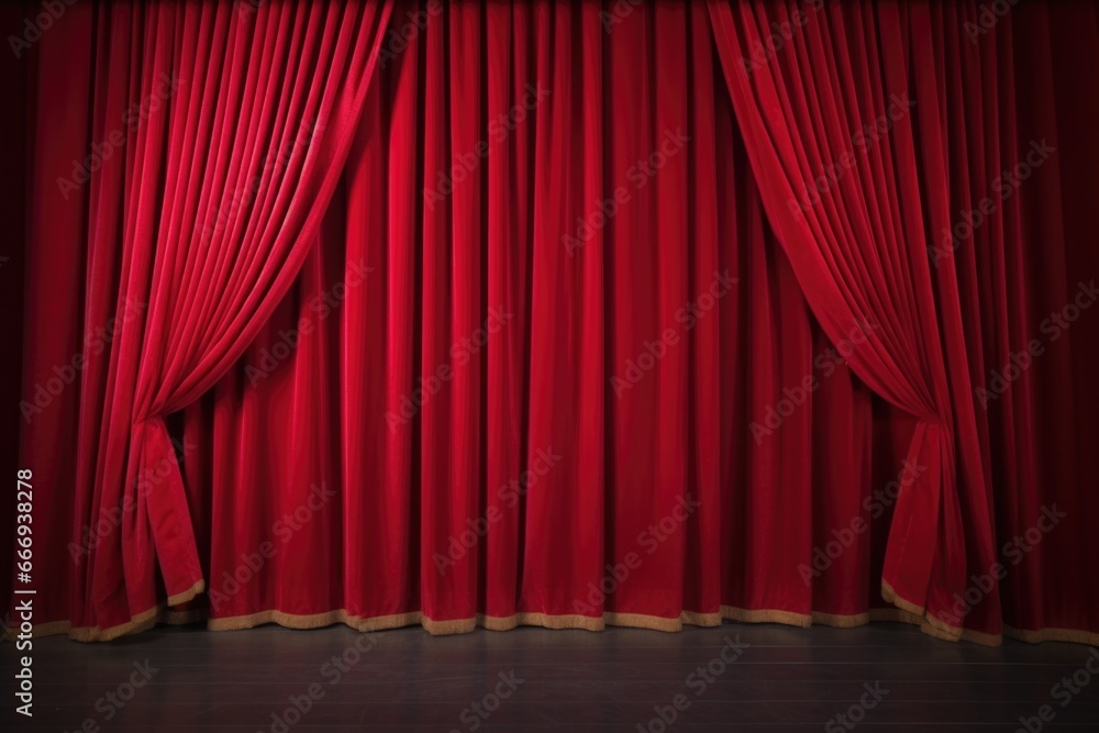 closed red curtain on a stage with spotlight illumination Stock Photo ...