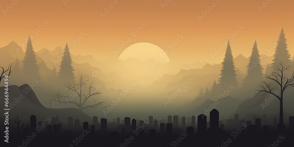 Design a sleek Halloween holiday activity background with minimalist ...