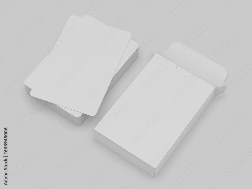Blank playing cards box packaging template, 3d illustration. Stock ...