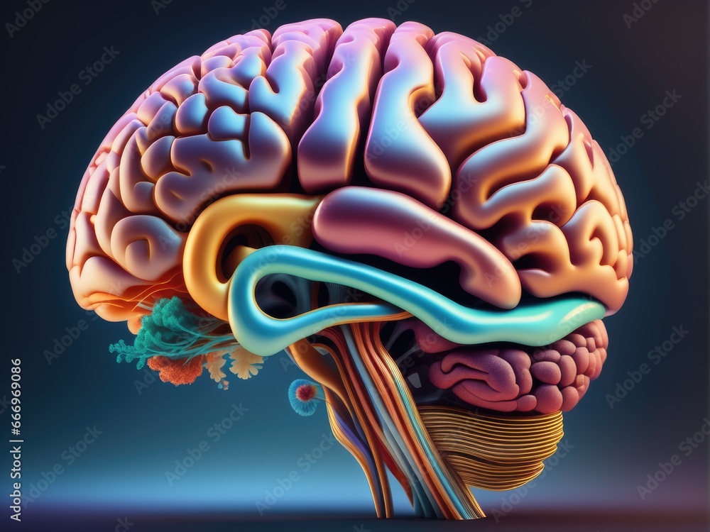 3d Anatomy of the human brain. Stock Illustration | Adobe Stock