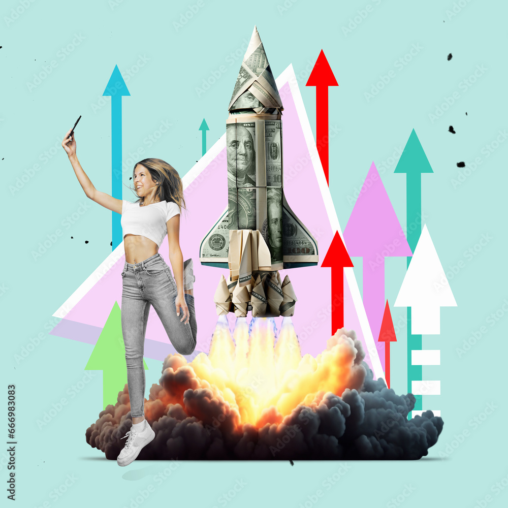 Leadership, leading to success or business vision concept. Influencer ...