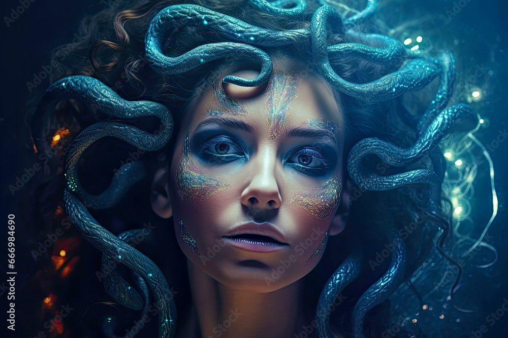 Medusa. Generative AI, non-existent person. Stock Illustration | Adobe ...