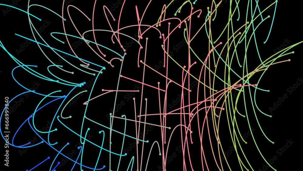 Crossing light beams. Energy flow Laser lines. Neon plexus knots ...