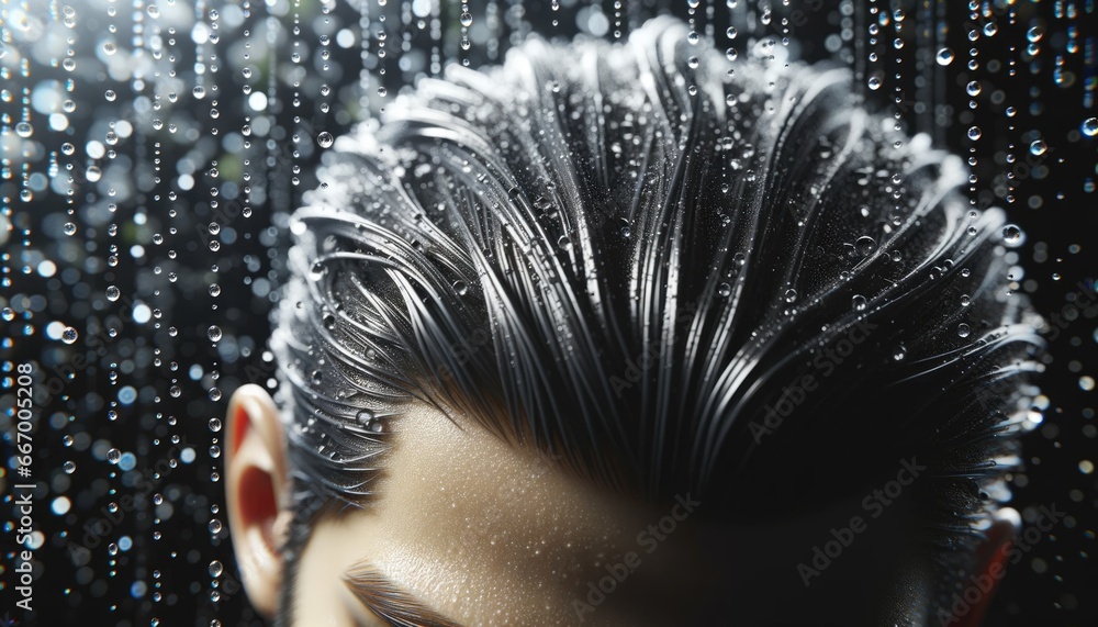 Macro shot capturing the intricate beauty of water droplets delicately ...