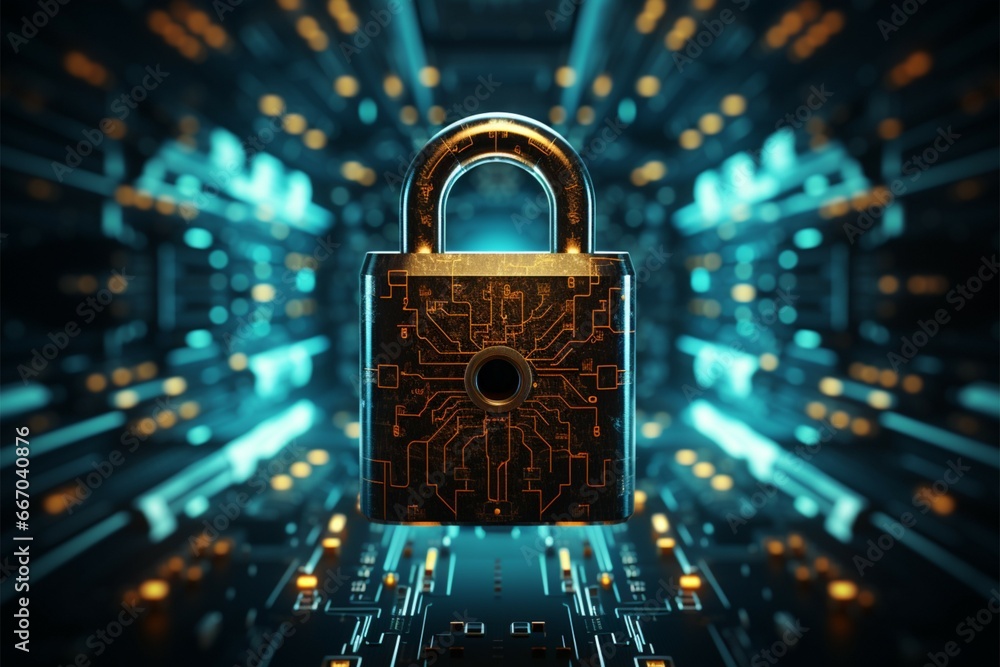 The digital locks strength lies in the power of cybersecurity Stock ...