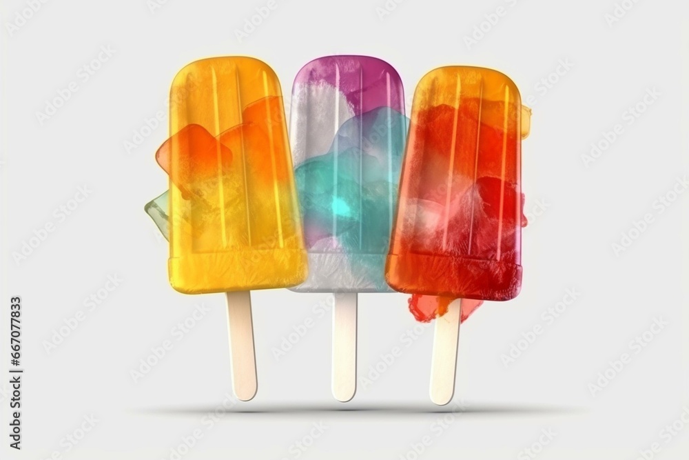 Assorted ice pops on transparent background. Mockup template for ...
