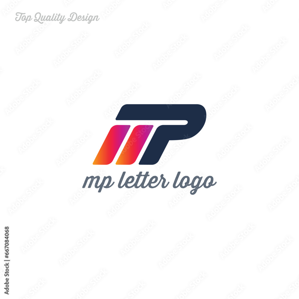 mp text logo design Stock Vector | Adobe Stock