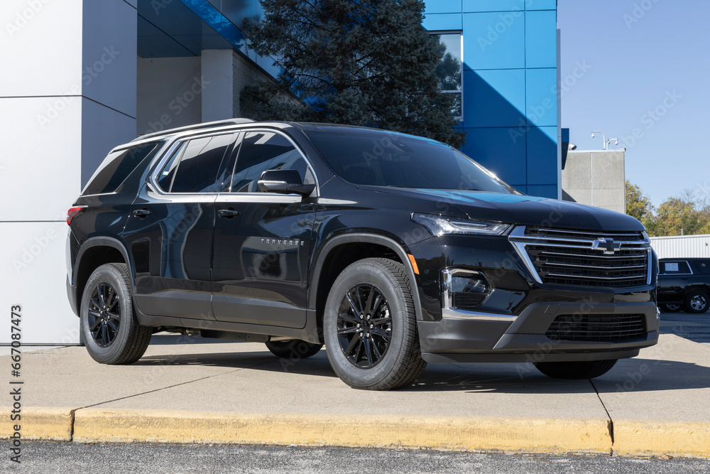 Chevrolet Traverse display at a dealership. Chevy offers the Traverse ...